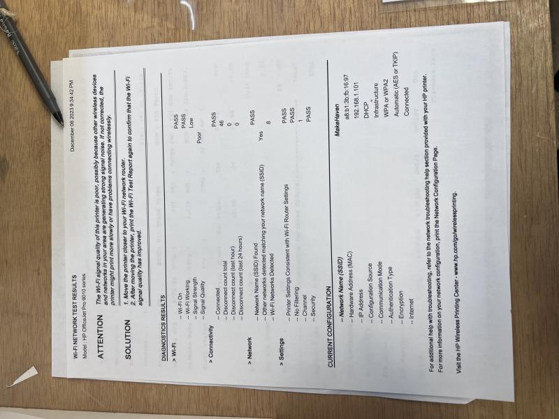 HP Color Printer wi-fi connection poor | MakeHaven